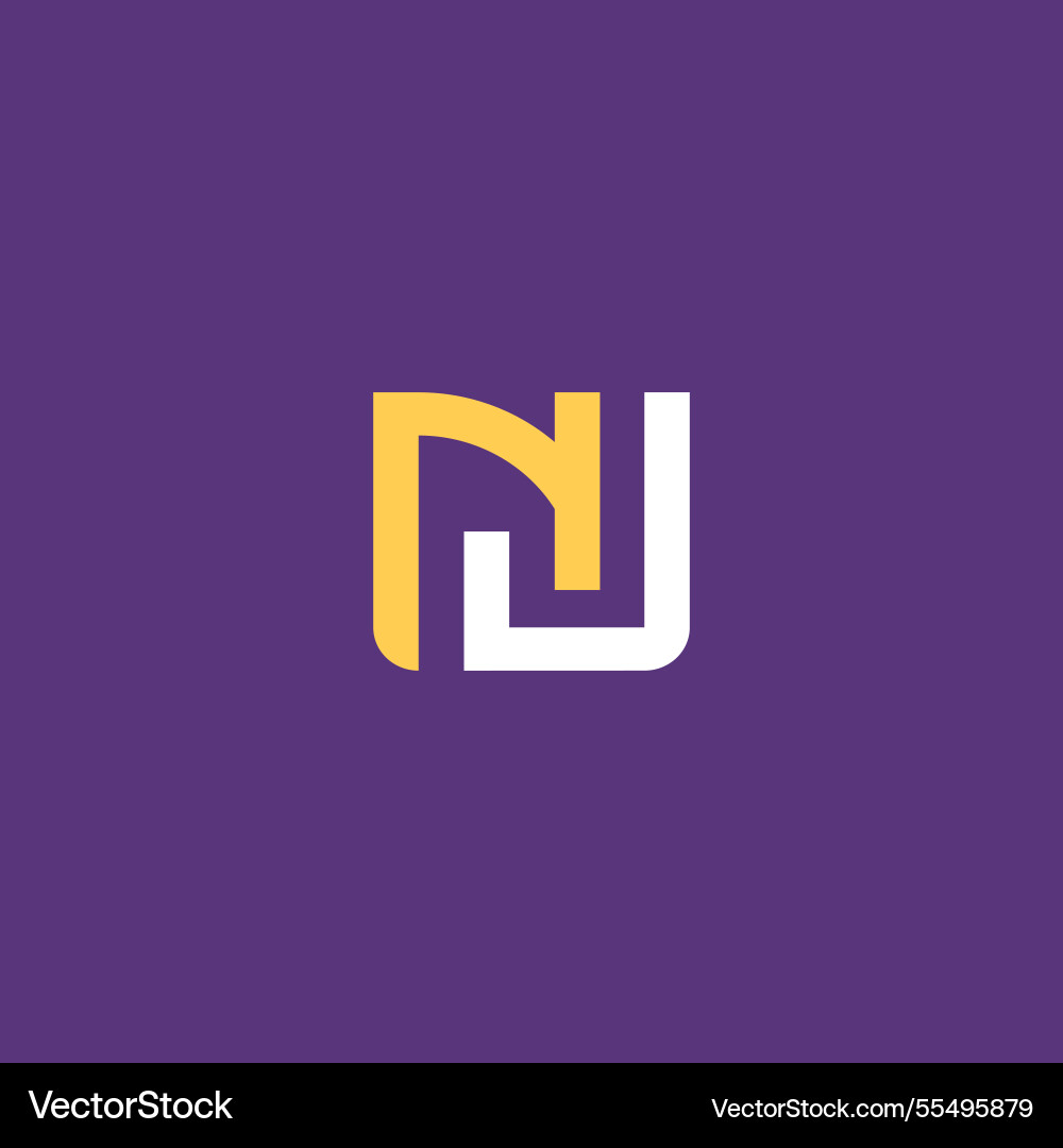 Nj jn abstract letters logo monogram Royalty Free Vector