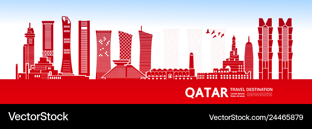Qatar travel destination Royalty Free Vector Image