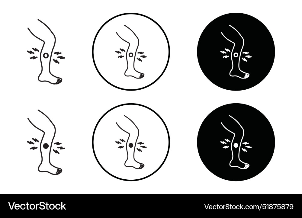 Shin pain icon outline flat Royalty Free Vector Image