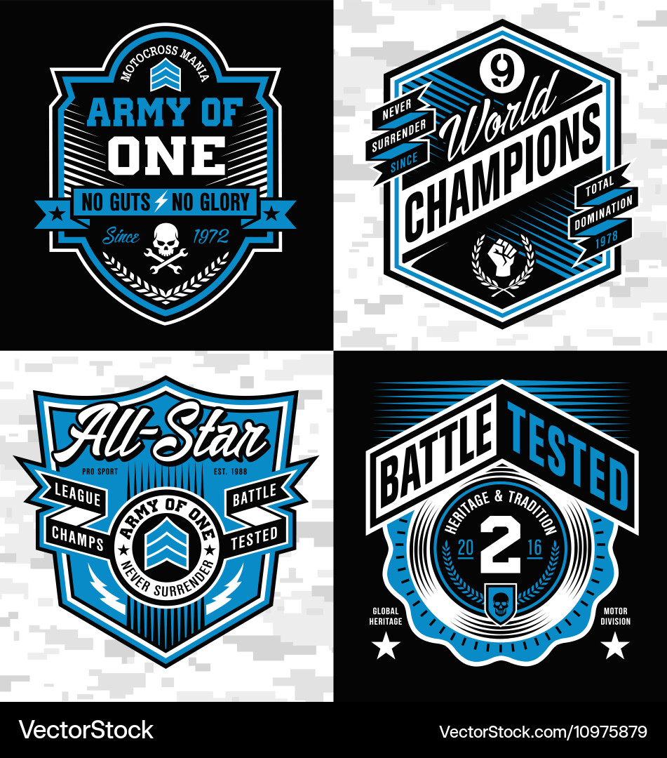 Sports crest emblem set Royalty Free Vector Image