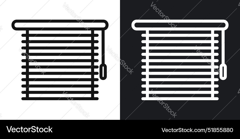 Blinds icon set in black and white outlines Vector Image