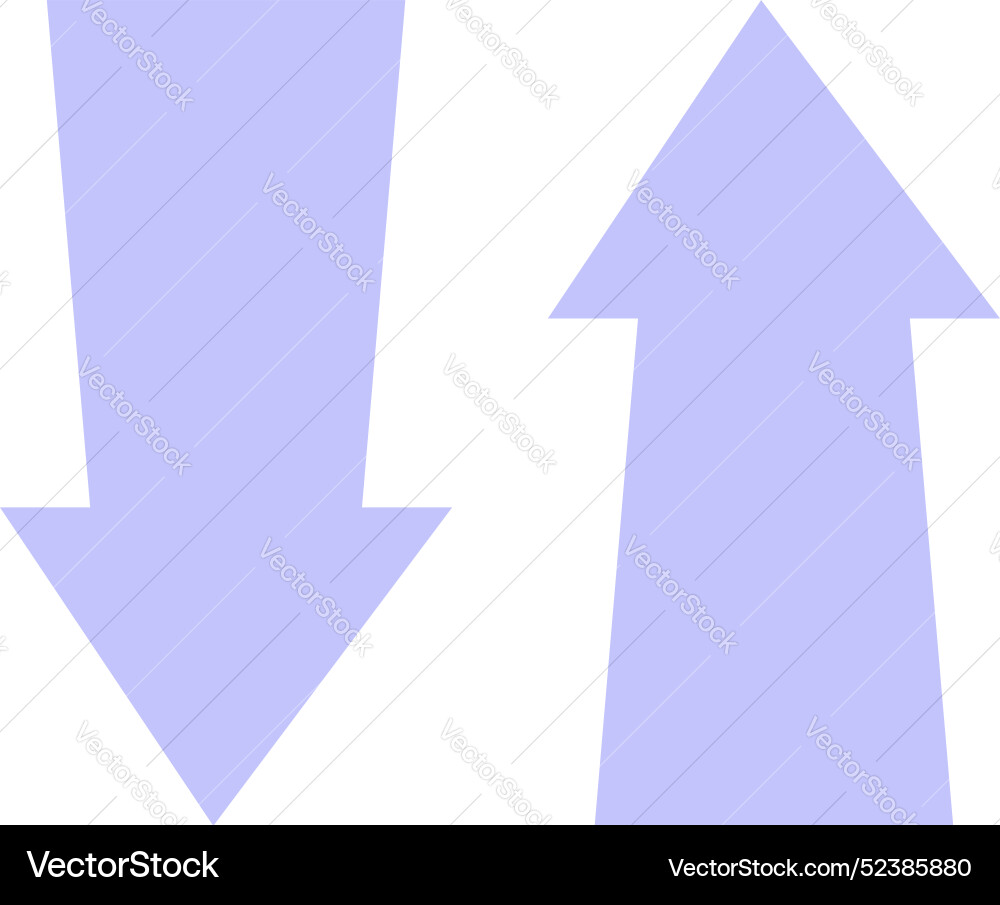 Blue up and down arrows pointing opposite Vector Image