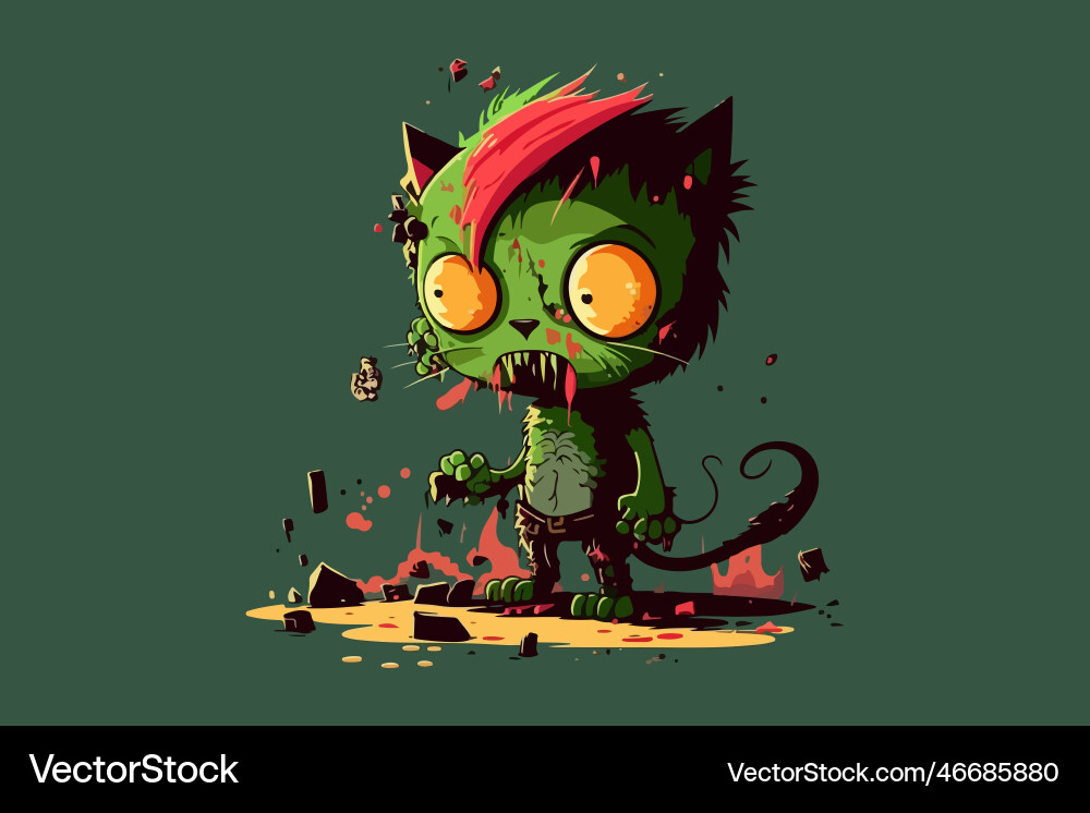 Cat zombie Royalty Free Vector Image - VectorStock
