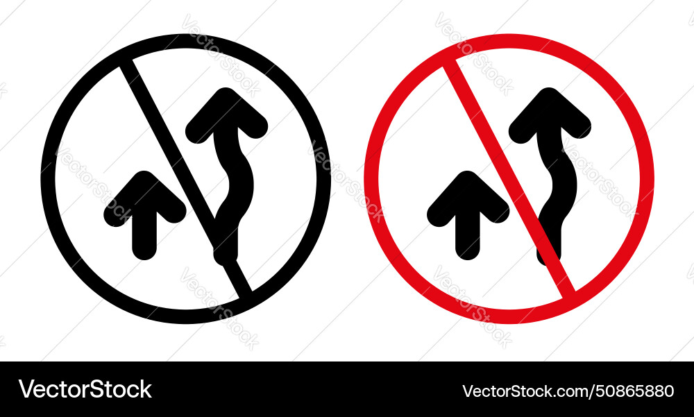 Do not overtake traffic sign icon set prohibited Vector Image