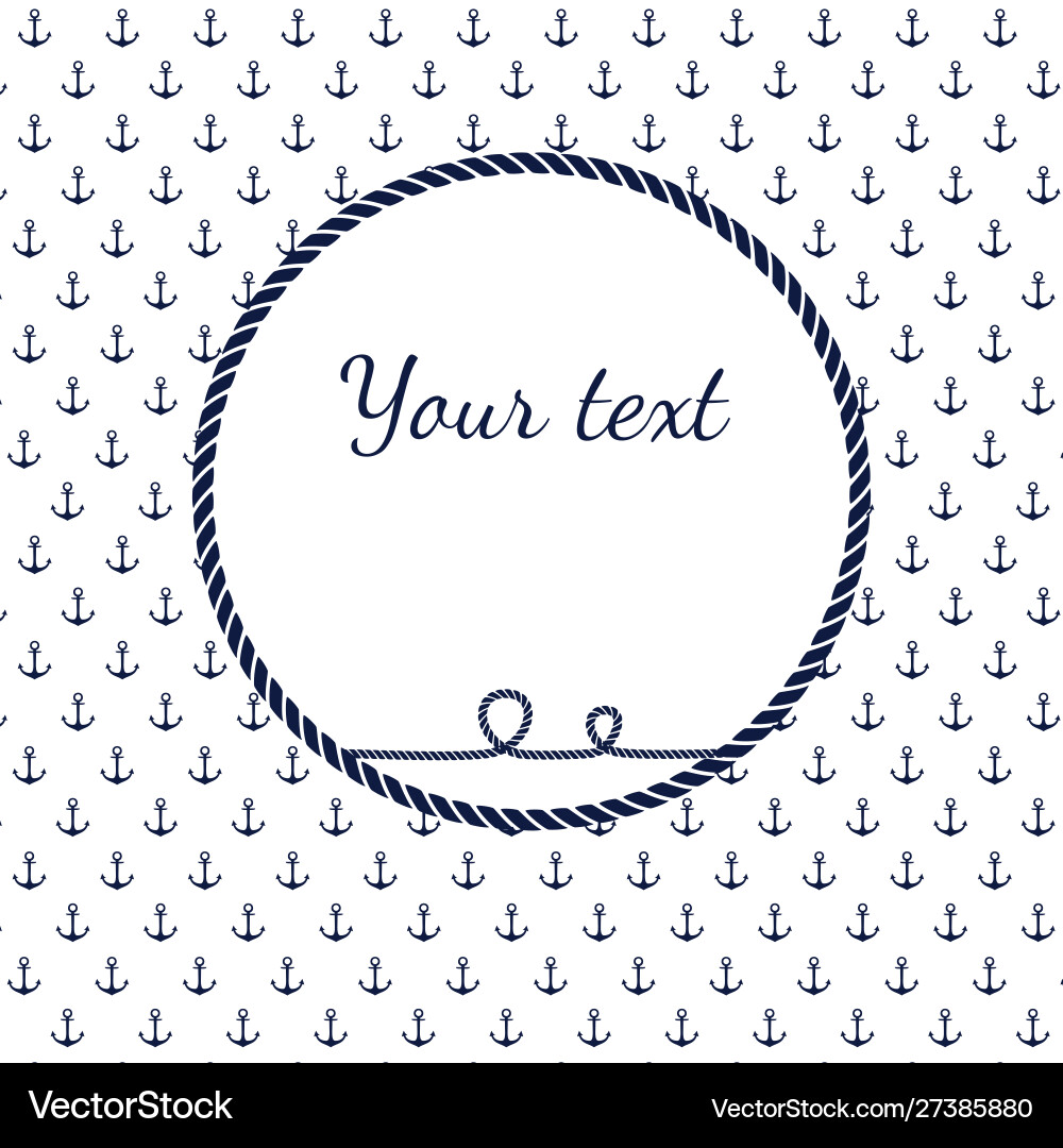 Navy Rope Circle Frame Royalty Free Vector Image