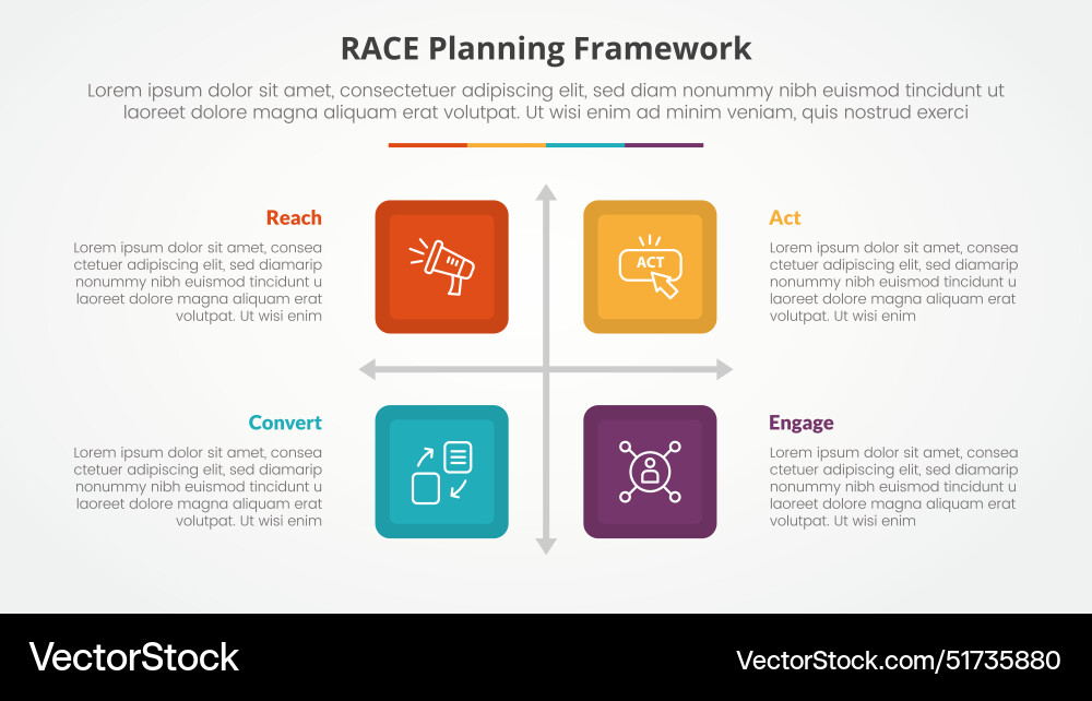 Race framework infographic concept for slide Vector Image