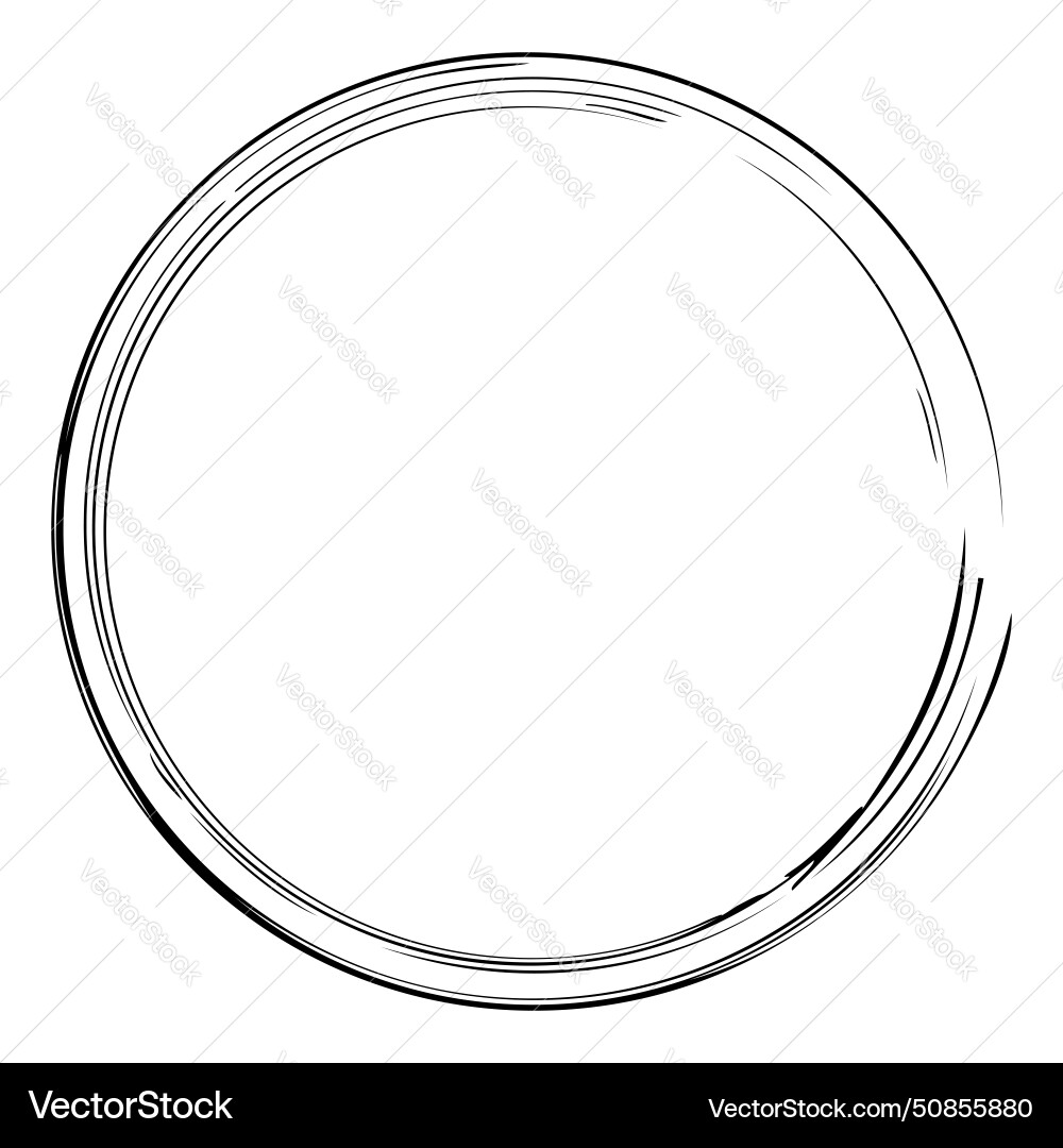 Simple hand draw sketch circle frame from Vector Image