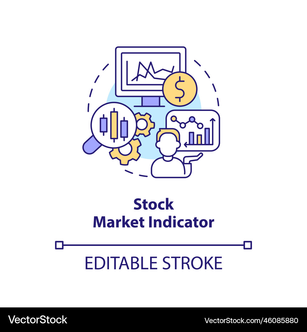 Stock market indicator concept icon Royalty Free Vector