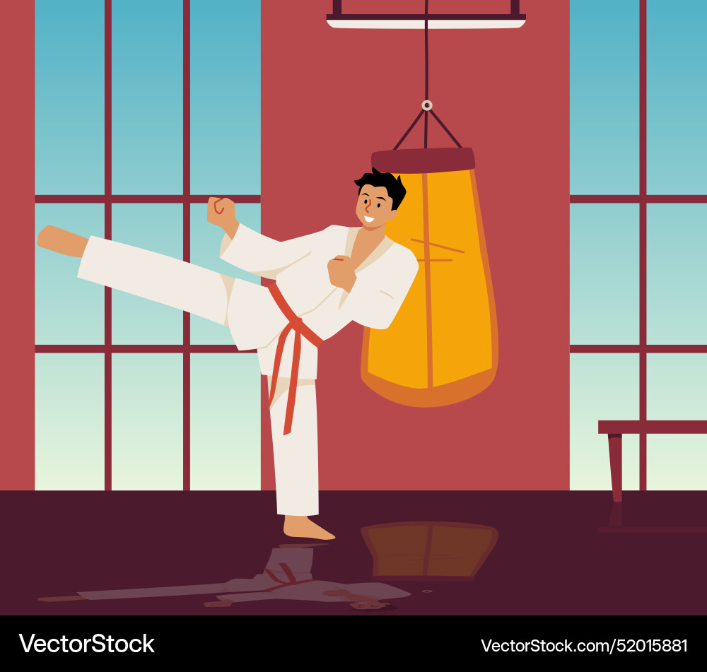 A young man in kimono Royalty Free Vector Image
