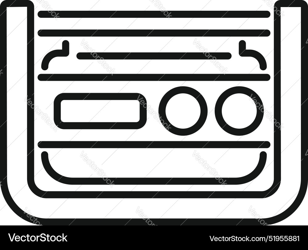 Audio system panel with display buttons and knobs Vector Image