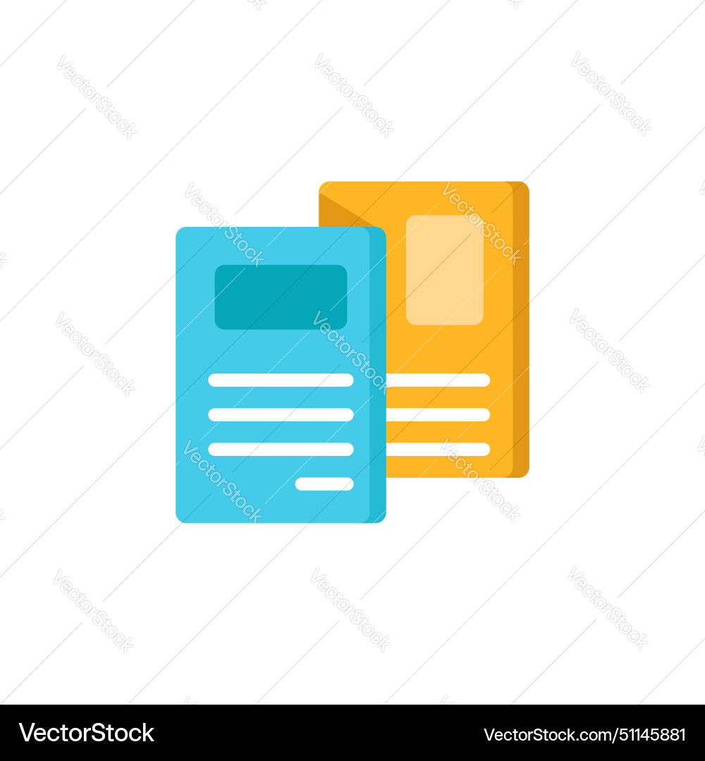 Brochure flyer icon in flat style booklet Vector Image
