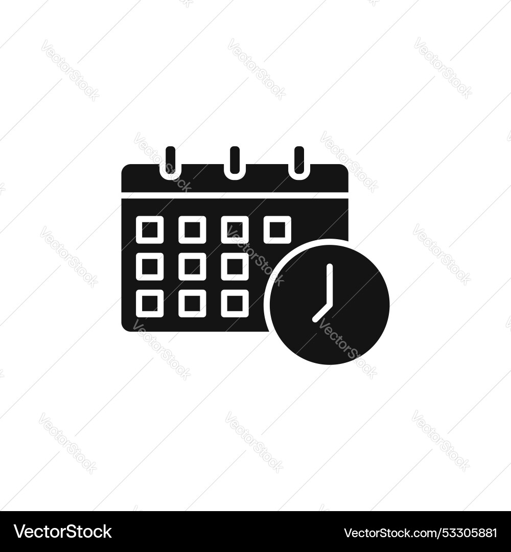 Calendar clock icon set appointment date reminder Vector Image