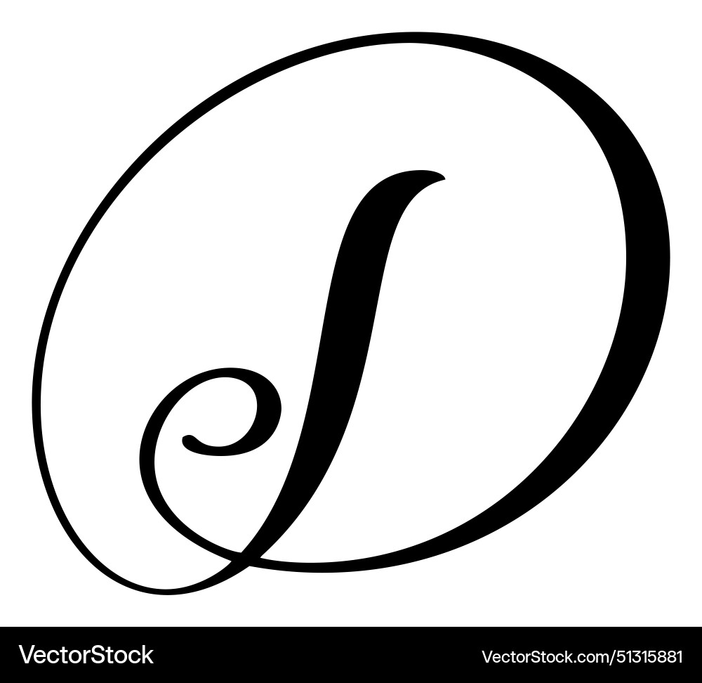 Calligraphy hand drawn letter d logo Royalty Free Vector