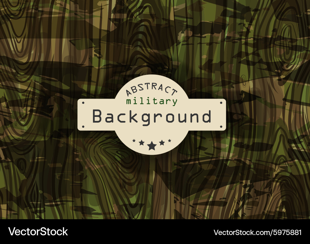 Camouflage military pattern background with wood Vector Image