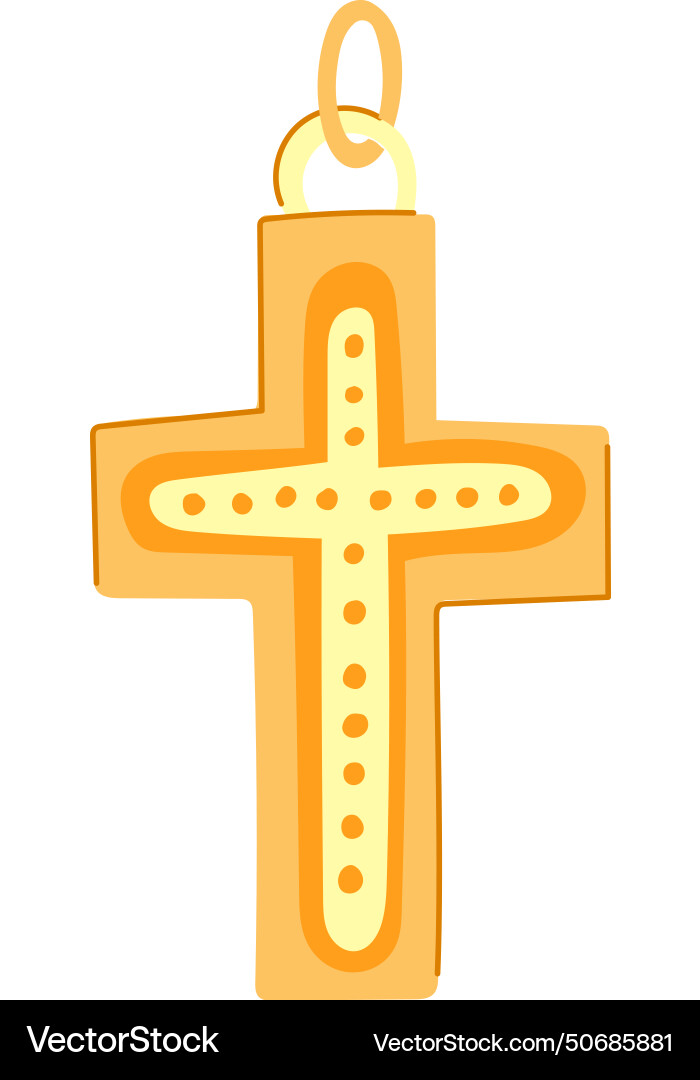 Catholic cross christian cartoon Royalty Free Vector Image