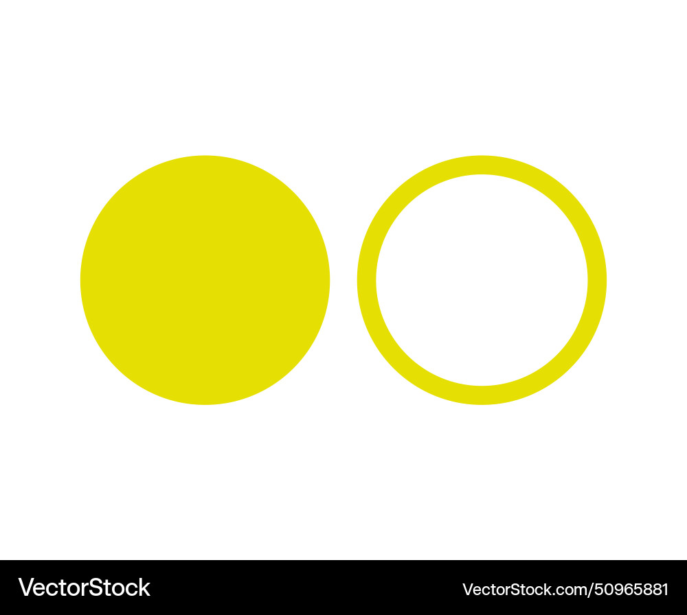 Circle shape and outline stroke yellow Royalty Free Vector