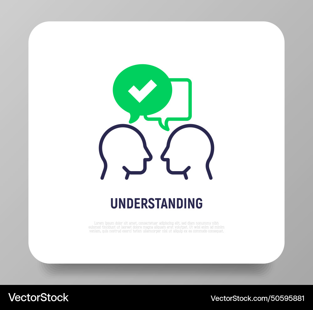 Communication and understanding each other thin Vector Image