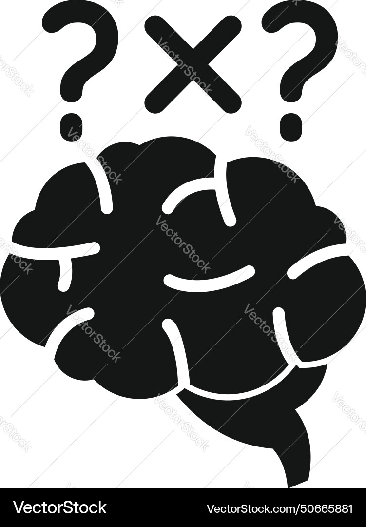Critical thinking icon simple problem mind Vector Image