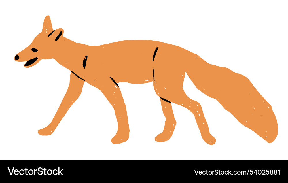 Cute cartoon sneaking while hunting fox Royalty Free Vector