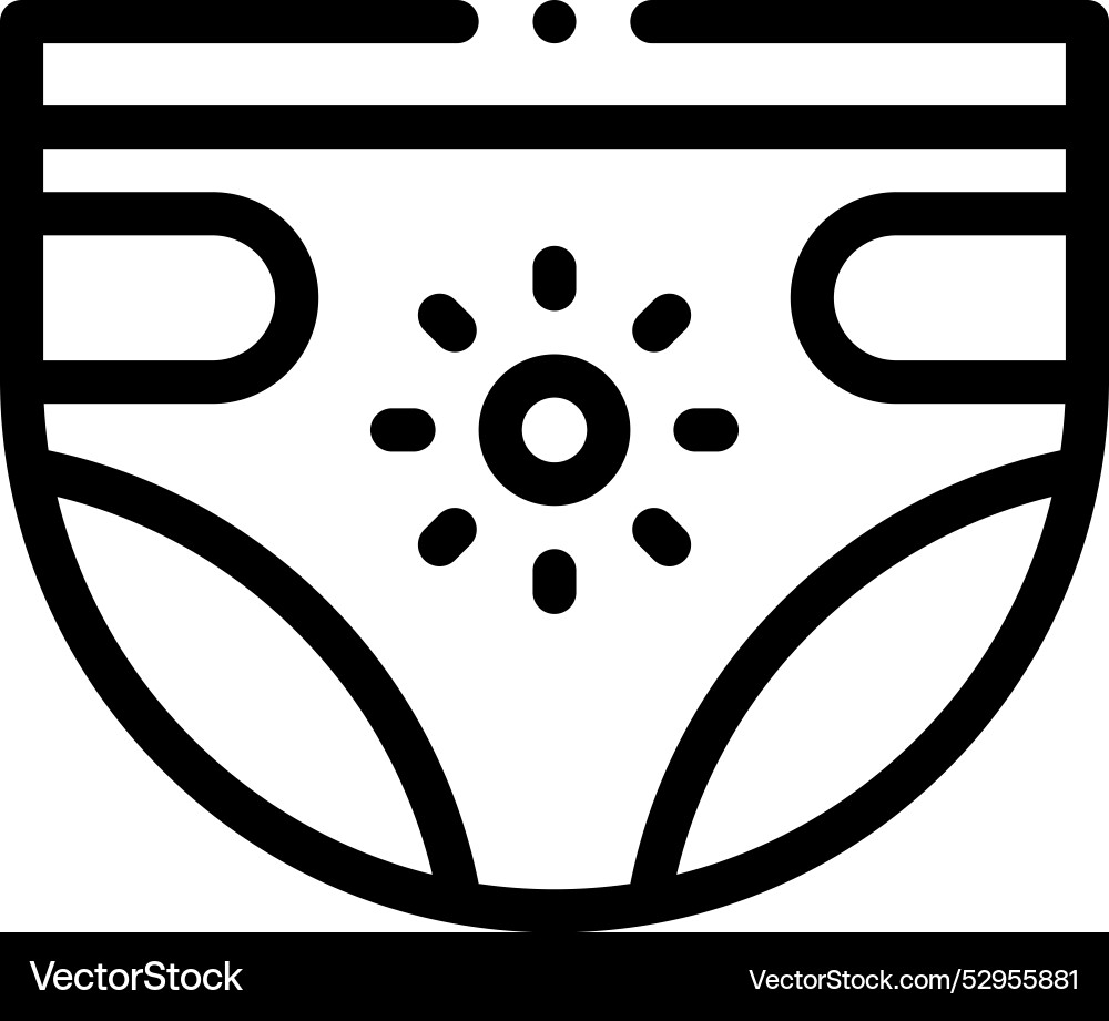 Diapers icon thin linear style design isolated Vector Image