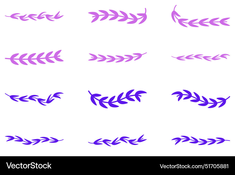 Flower vine icon set botanical decoration Vector Image