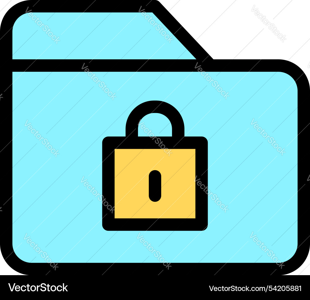 Icon folder lock Royalty Free Vector Image - VectorStock