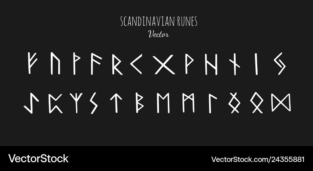 Magic scandinavian old futhark hand Royalty Free Vector