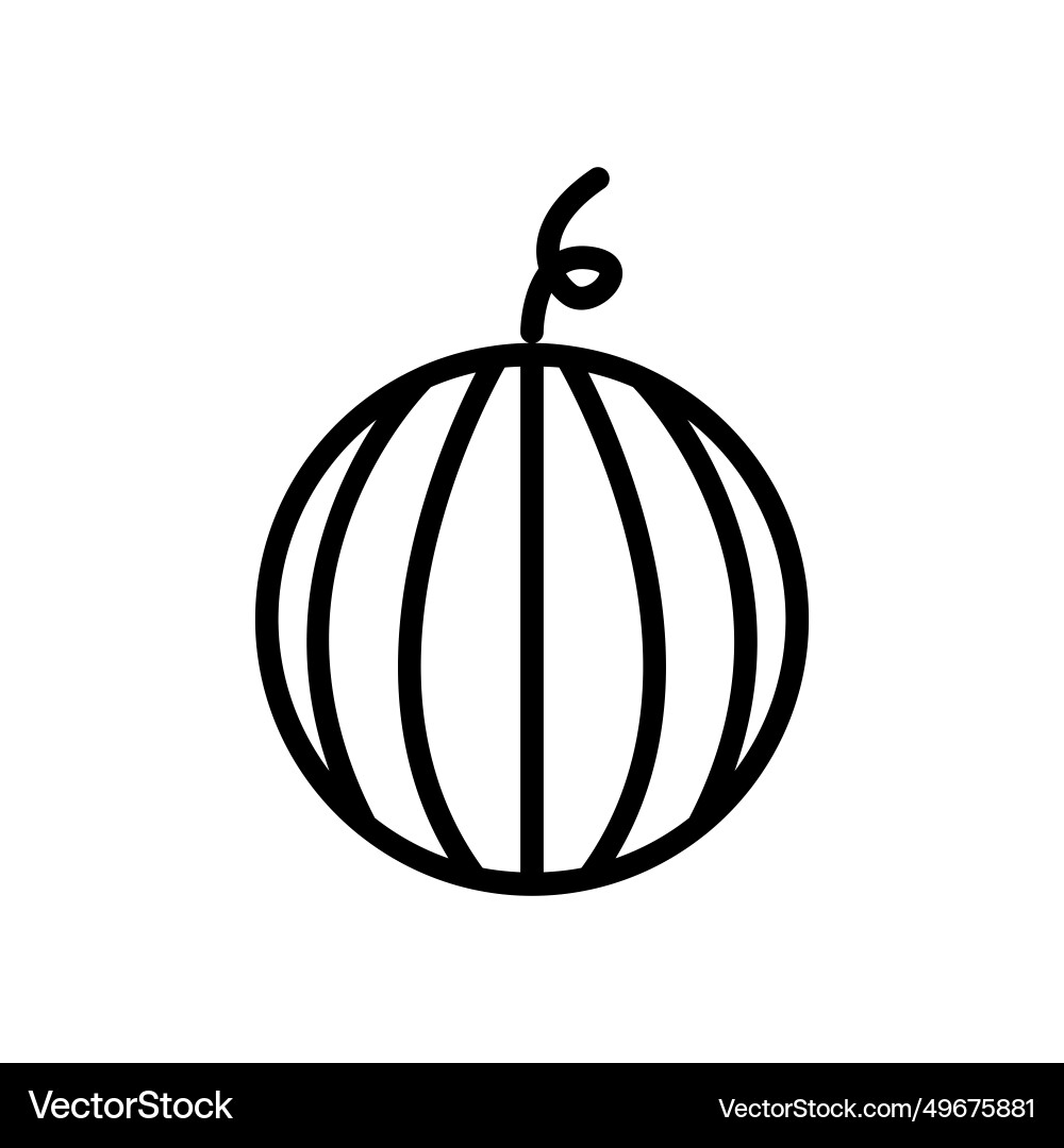 Melon fruit line icon logo Royalty Free Vector Image