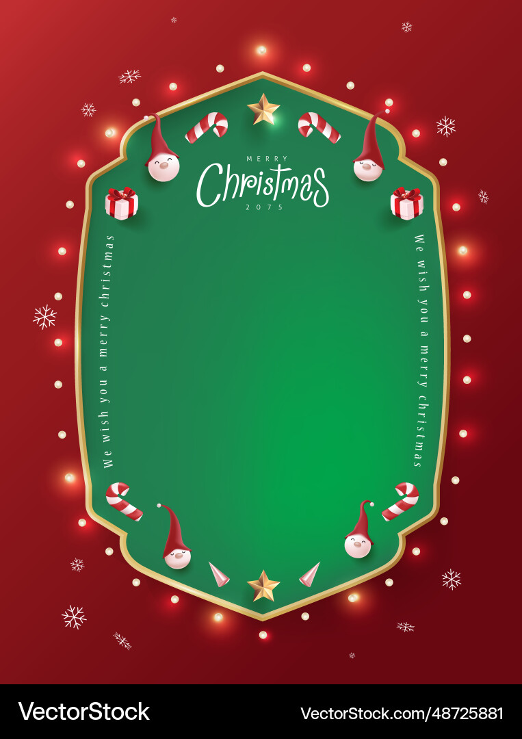 Merry christmas sign banner frame Royalty Free Vector Image