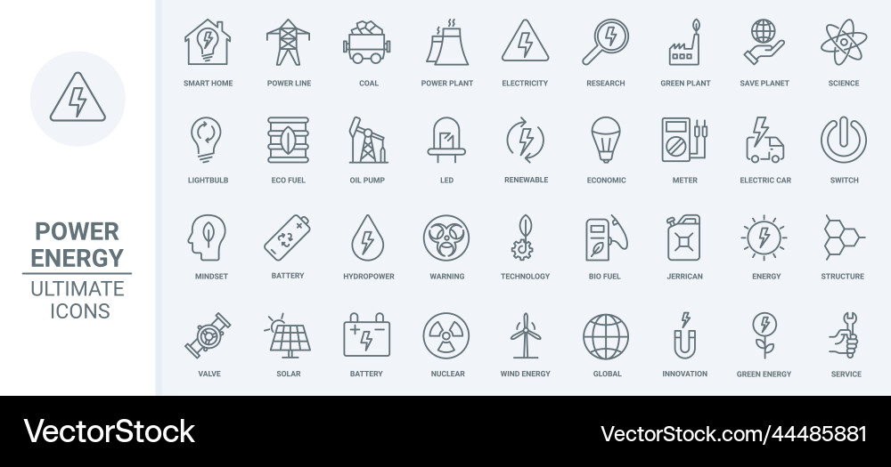 Renewable Energy Icons Royalty Free Vector Image