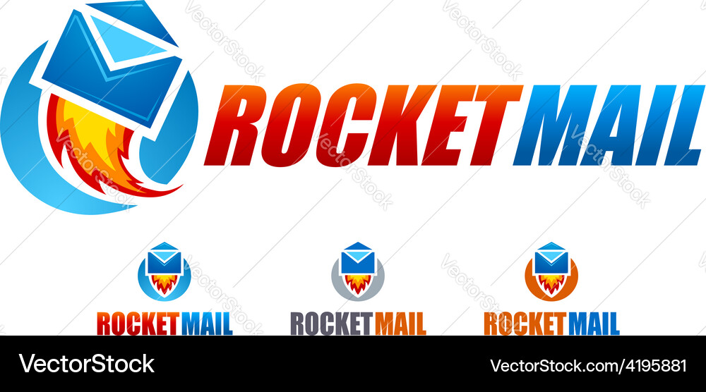Rocket mail logo Royalty Free Vector Image - VectorStock