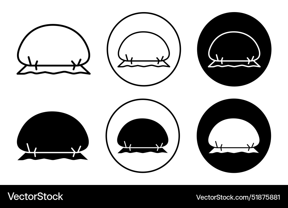 Shower cap icon outline flat Royalty Free Vector Image