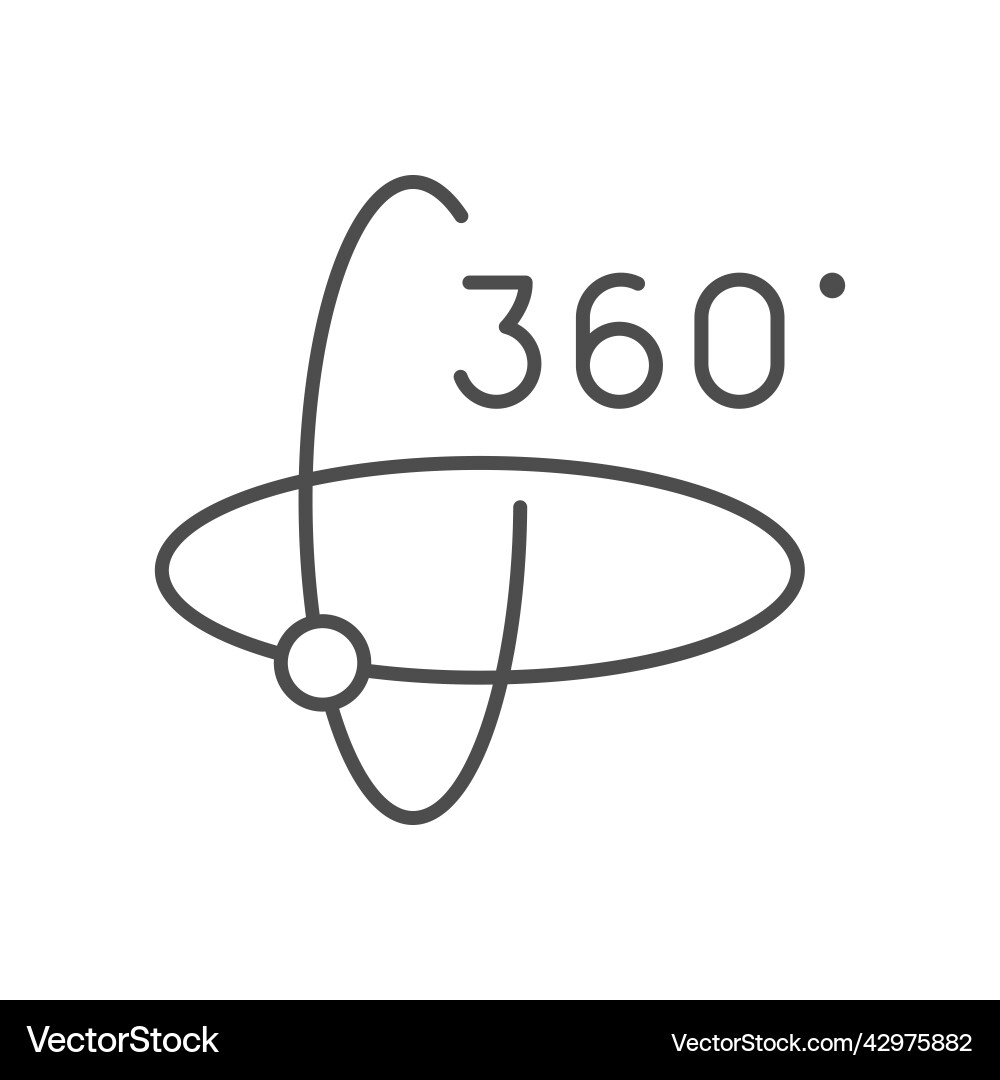 360 degrees rotation line outline icon Royalty Free Vector