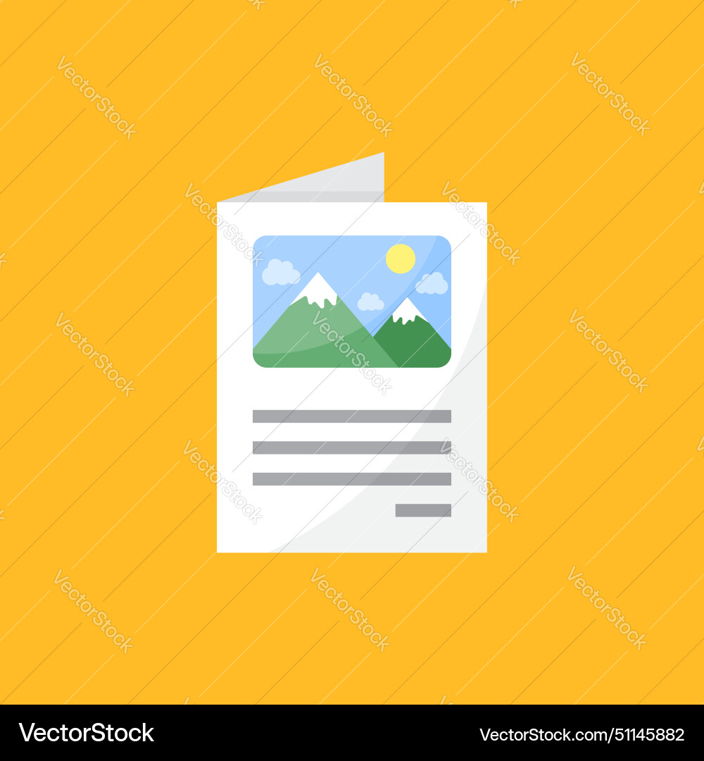 Brochure flyer icon in flat style booklet Vector Image