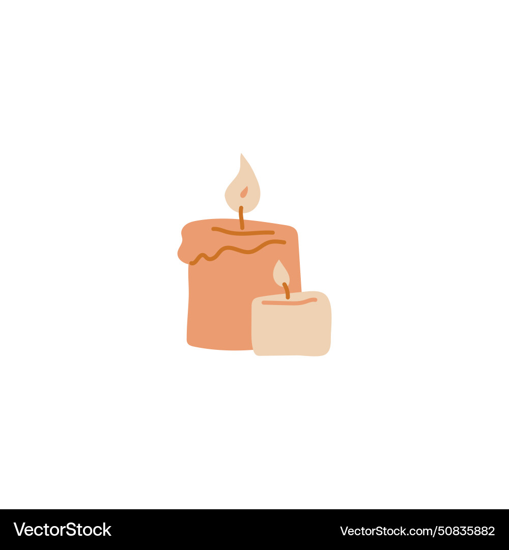 Burning candles with dripping or flowing wax Vector Image