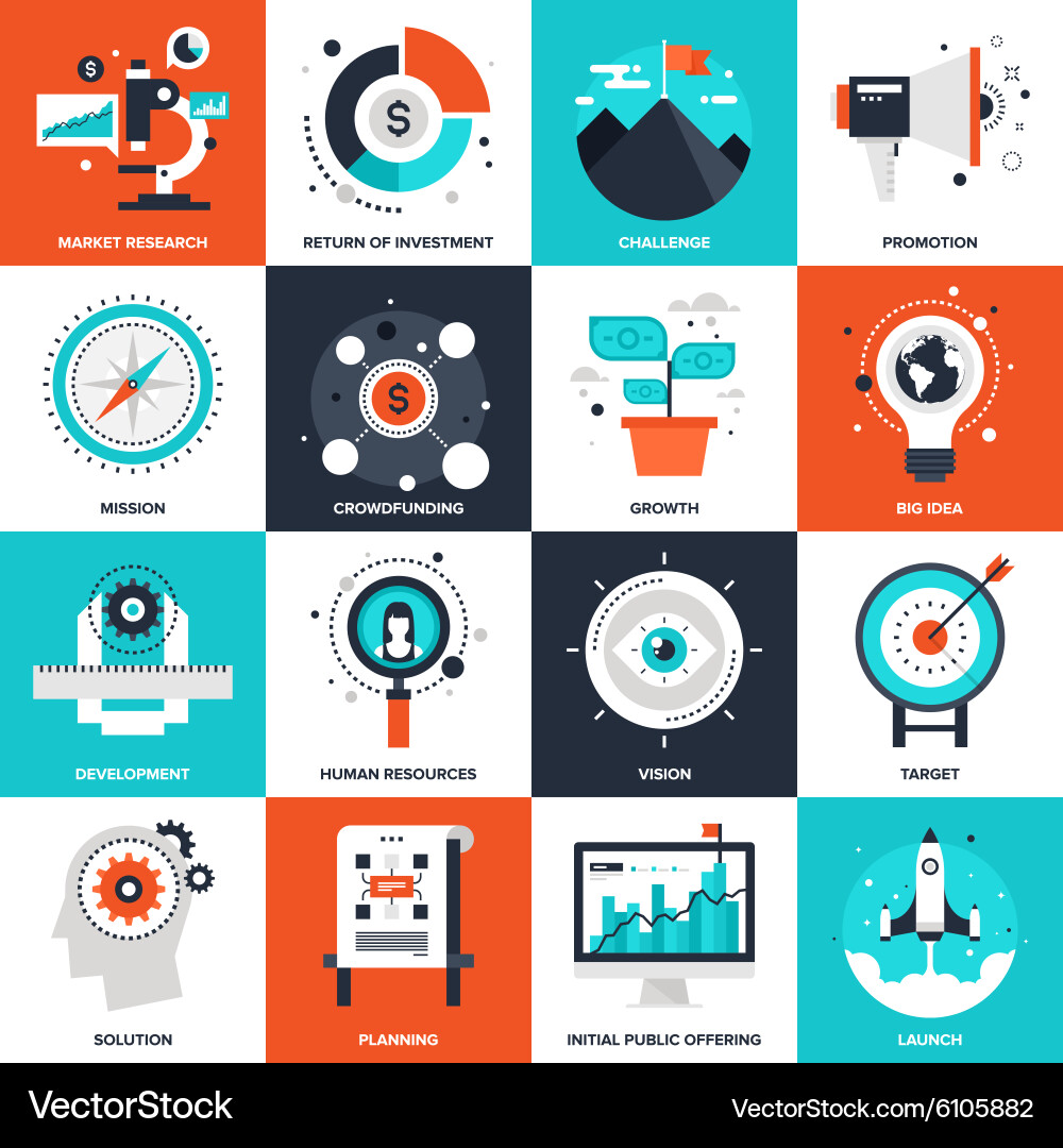 Business Startup Icons Royalty Free Vector Image