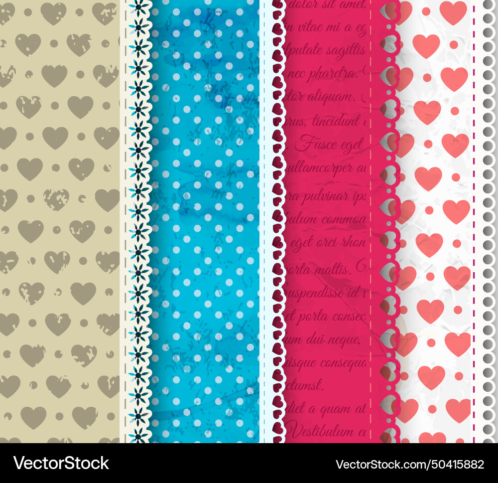 Four textile composition Royalty Free Vector Image