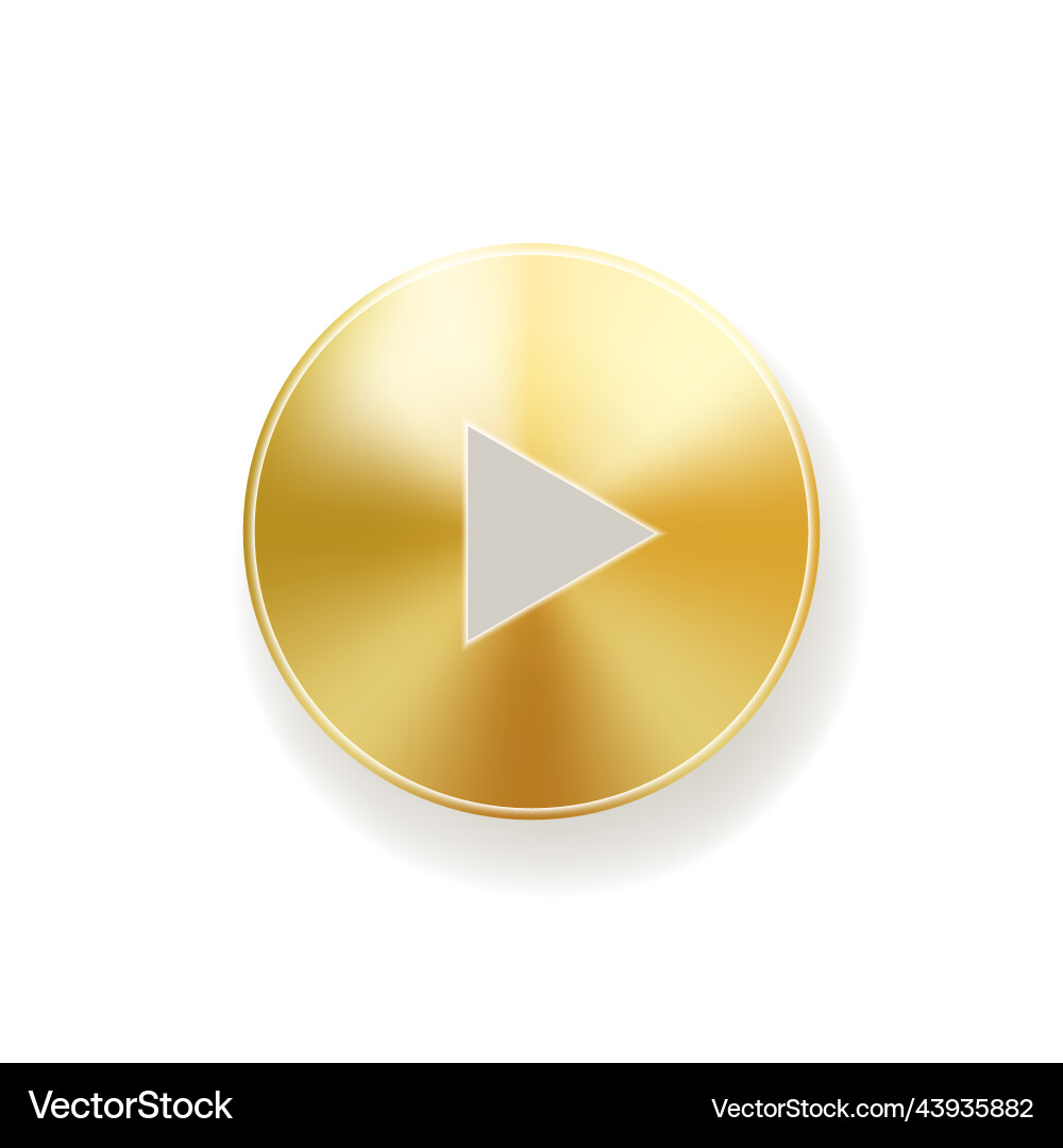 Gold play button logo premium elegant template Vector Image