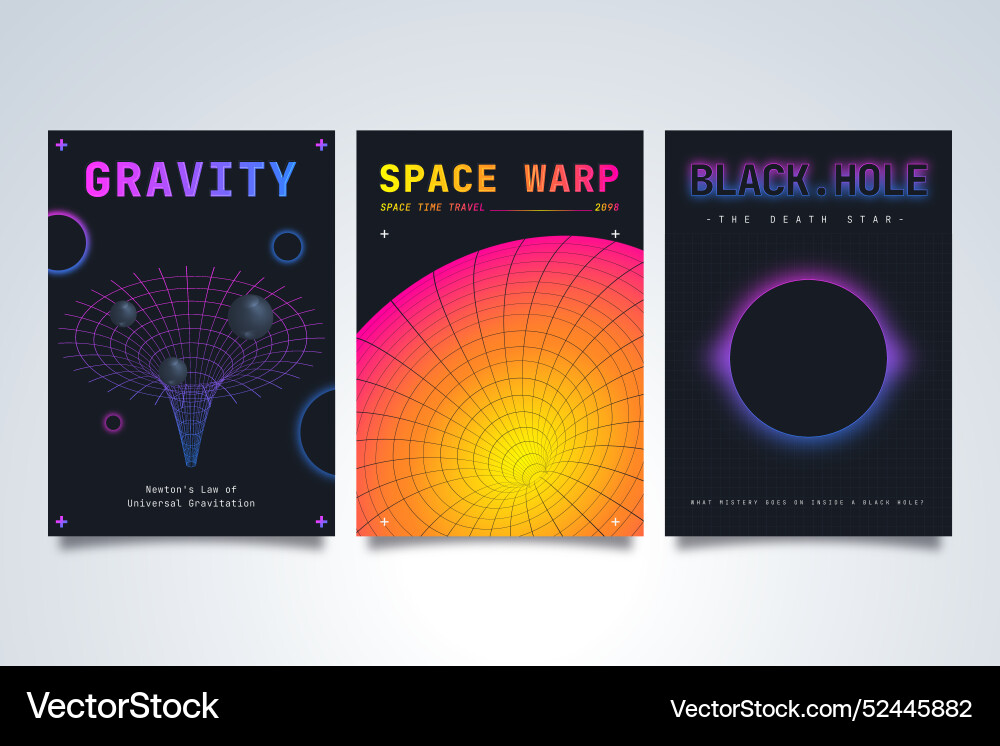 Gradient futuristic cover collection Royalty Free Vector