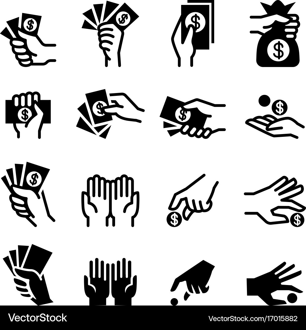 Hand money icon Royalty Free Vector Image - VectorStock