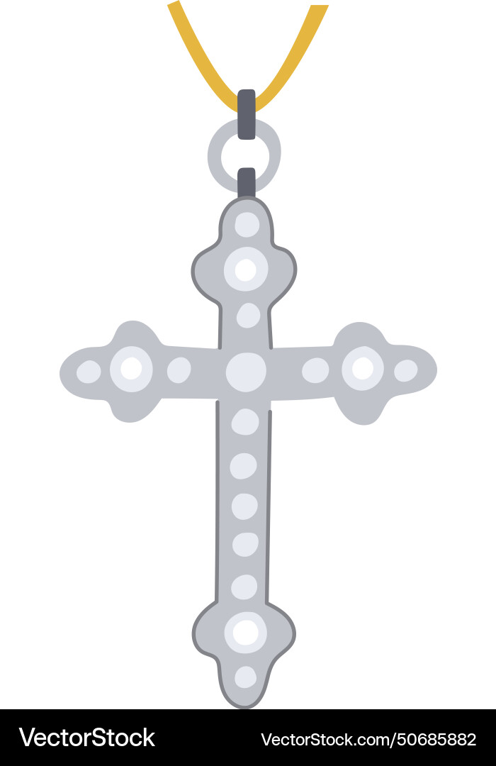 Line cross christian cartoon Royalty Free Vector Image