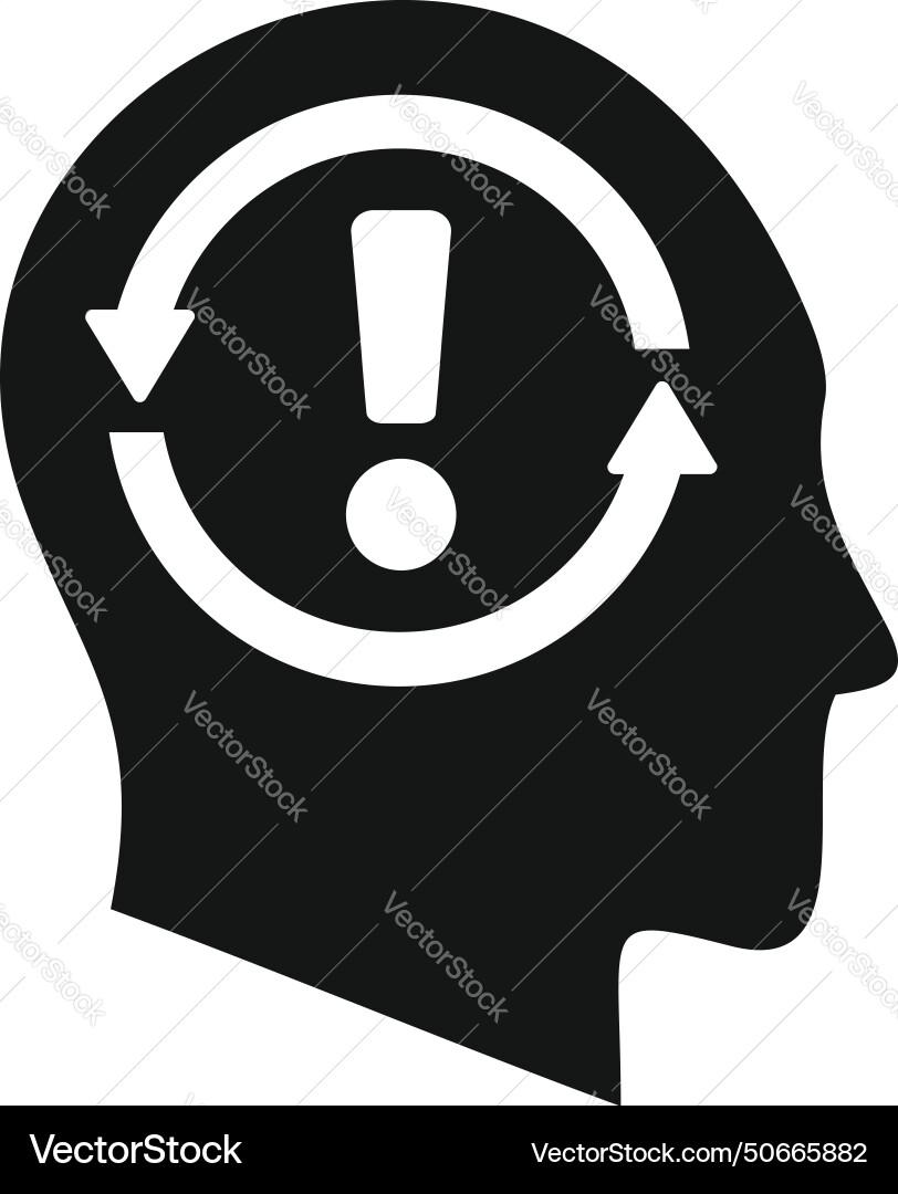 Rethink brain mind icon simple idea plan Vector Image