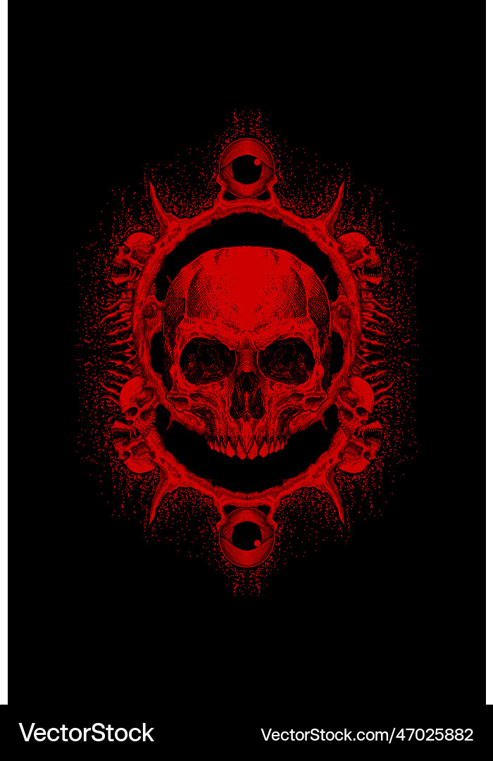 Skull with Gothic Circle Royalty Free Vector Image