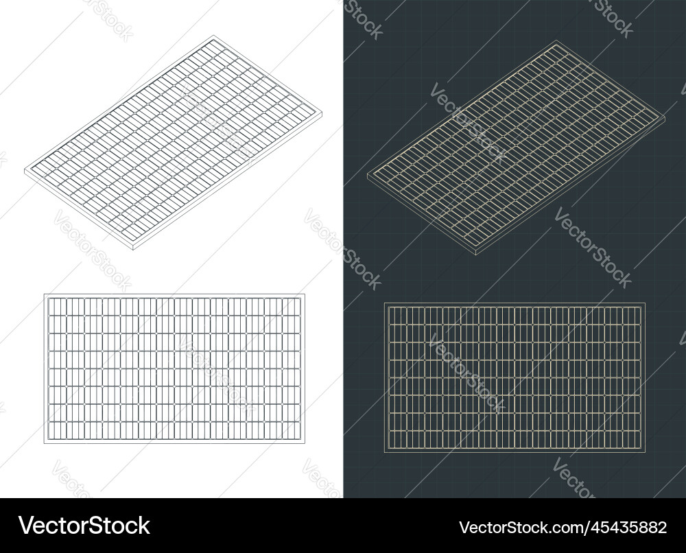 Solar panel blueprints Royalty Free Vector Image Solar panel blueprints Royalty Free Vector Image