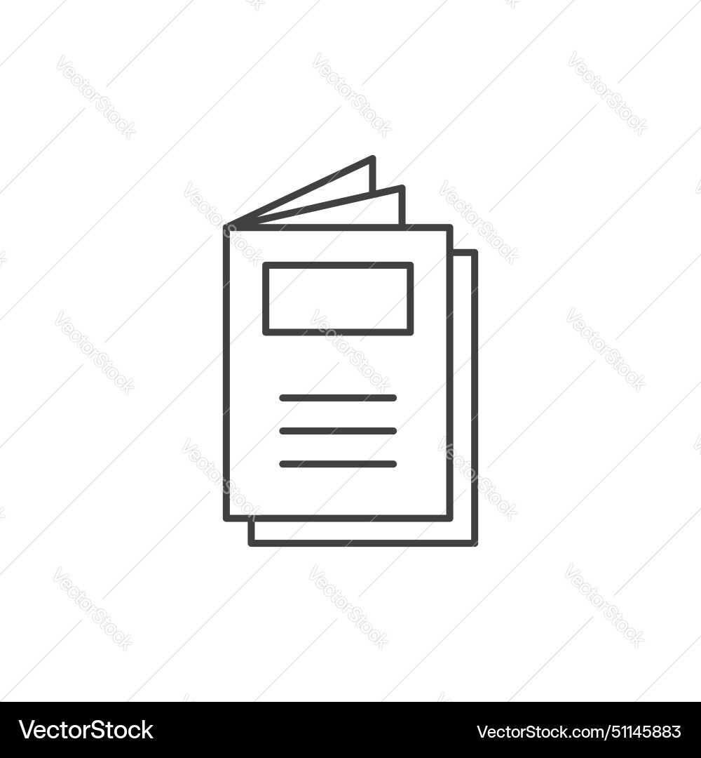 Brochure flyer icon in flat style booklet Vector Image