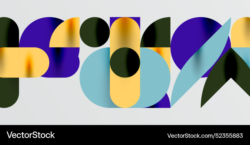Circles semi circles squares and round shapes Vector Image
