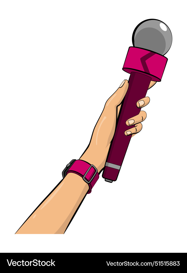 Journalist in pop art comic style hand hold Vector Image