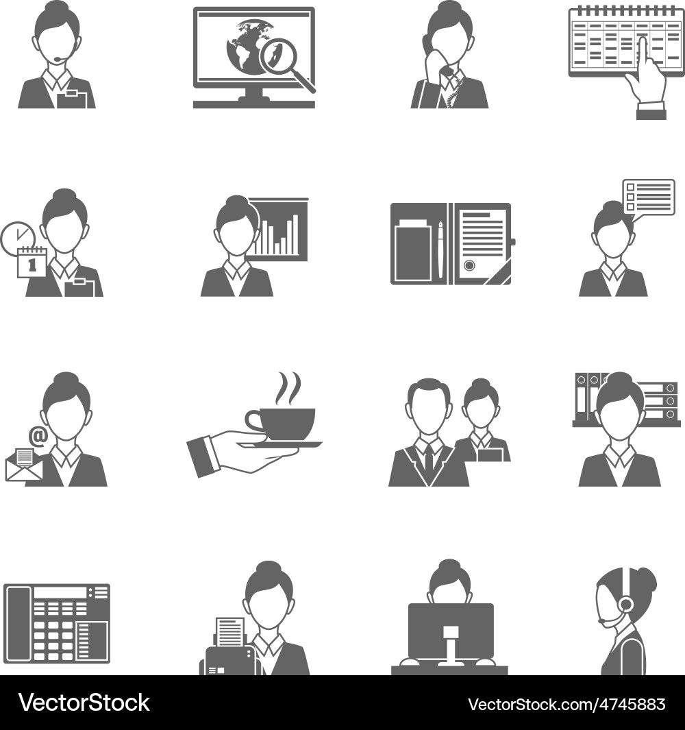 Personal assistant icons Royalty Free Vector Image