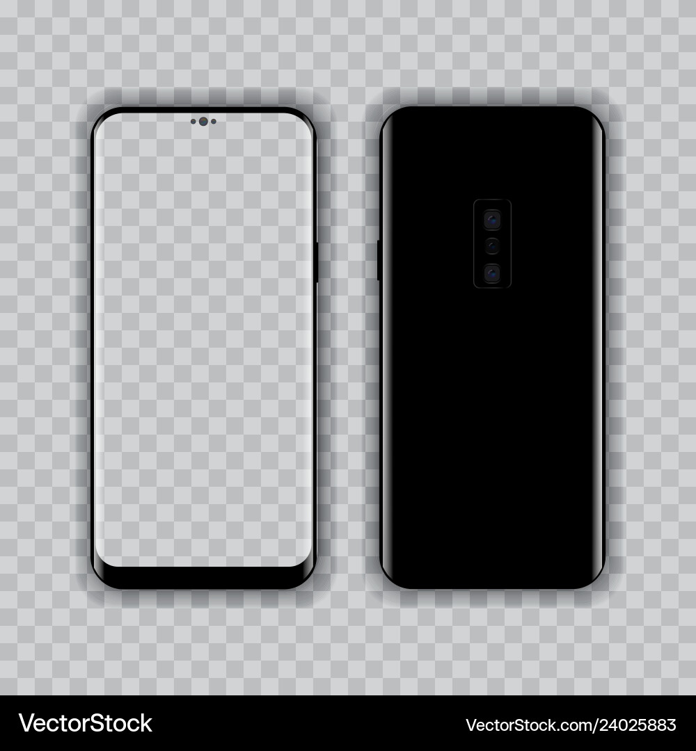 Realistic modern smart phone front and back view Vector Image
