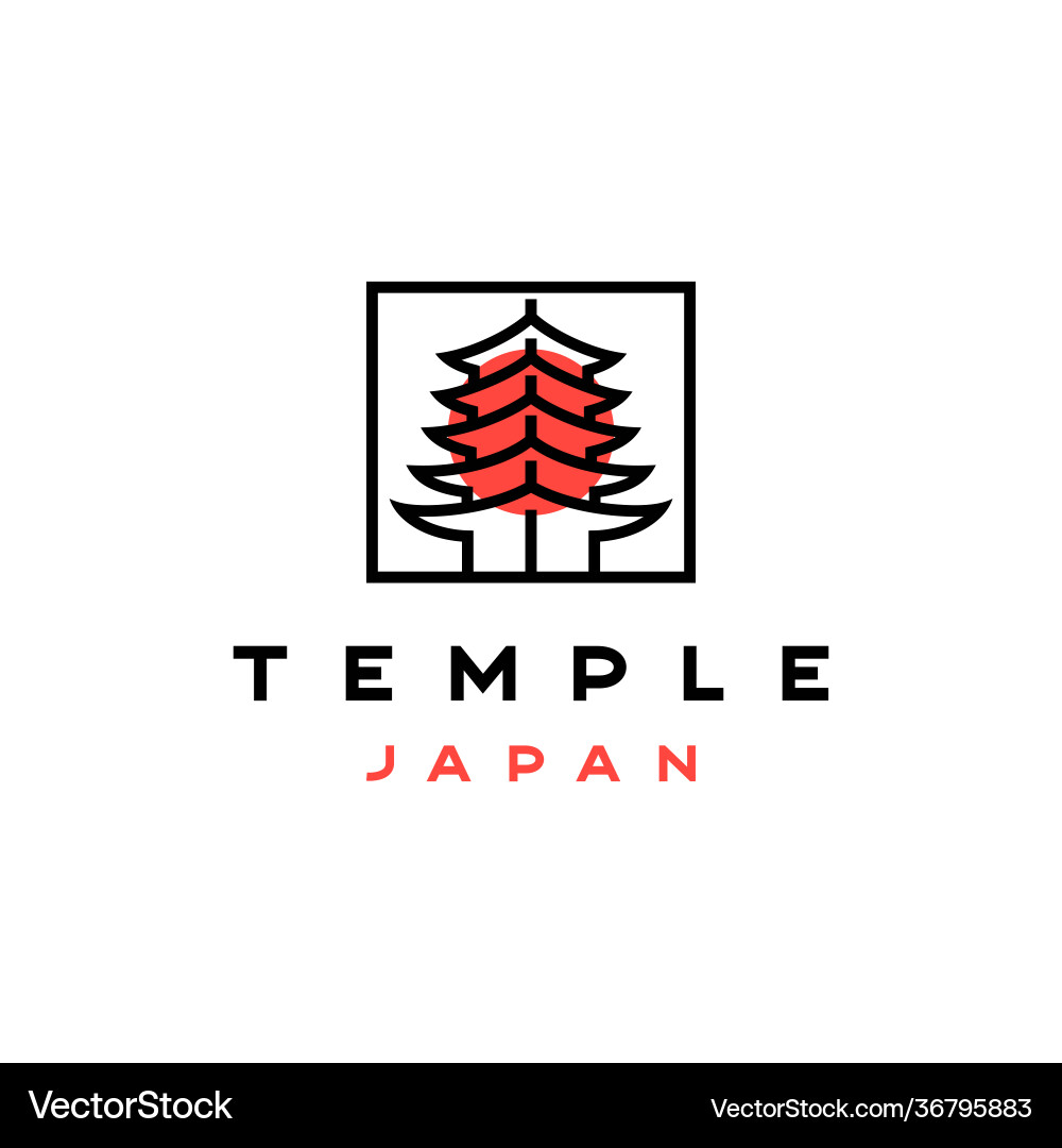 Temple logo design template Royalty Free Vector Image